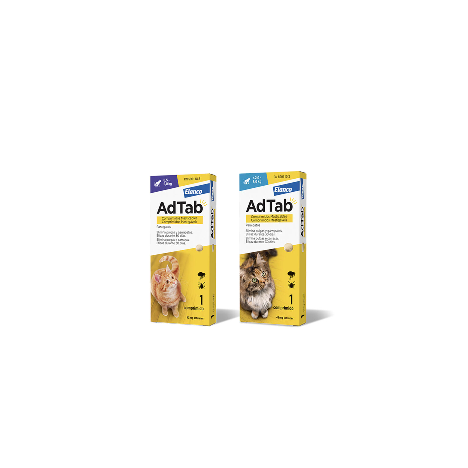 Comprimidos masticables antiparasitarios AdTab® para gatos | PetsWorld